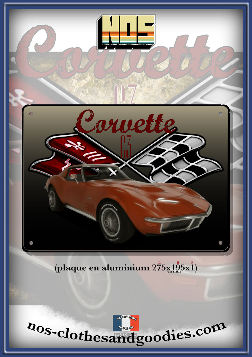 Plaque métal décorative Chevrolet Corvette C3 – NOS clothesandgoodies